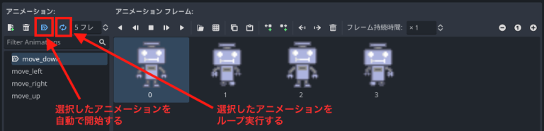 [Godot4.x]AnimatedSprite2DとGDScriptを使ってキャラクターの移動アニメーションを作る | イガラシデンキ